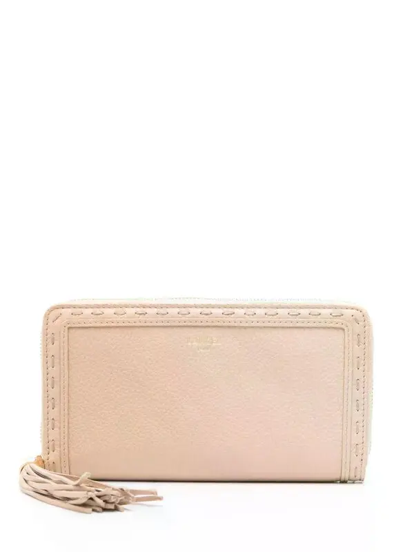LANCEL Zip-up Leather Wallet - Neutrals