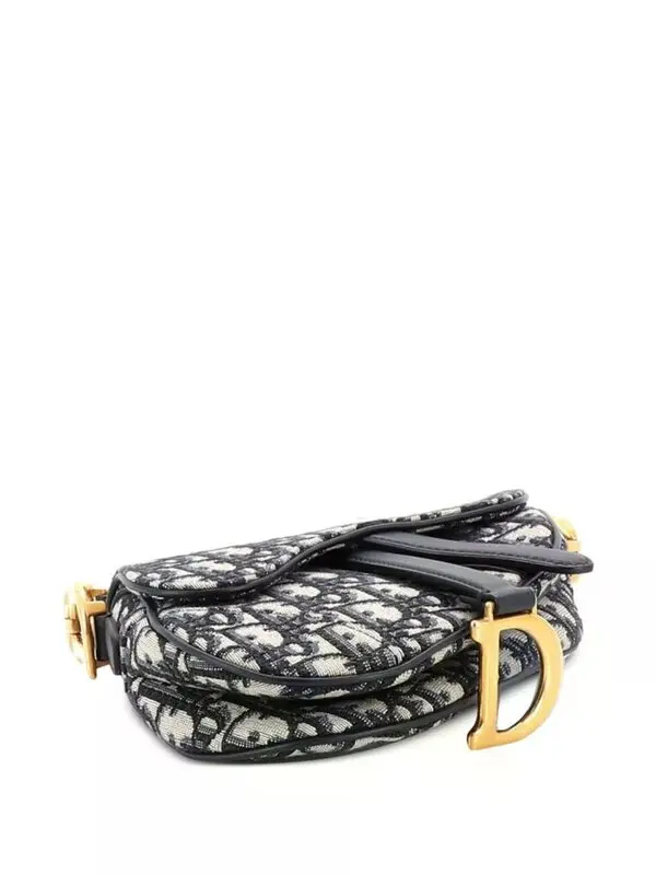 Dior Saddle Handbag Oblique Canvas Mini - Blue