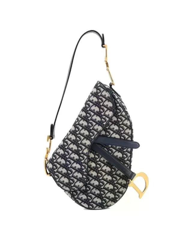 Dior Saddle Oblique Canvas Shoulder Bag - Blue