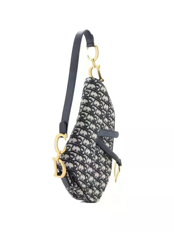 Dior Saddle Oblique Canvas Shoulder Bag - Blue