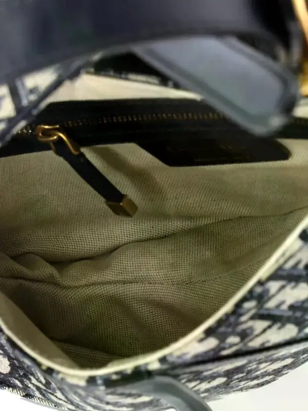Dior Saddle Oblique Canvas Shoulder Bag - Blue