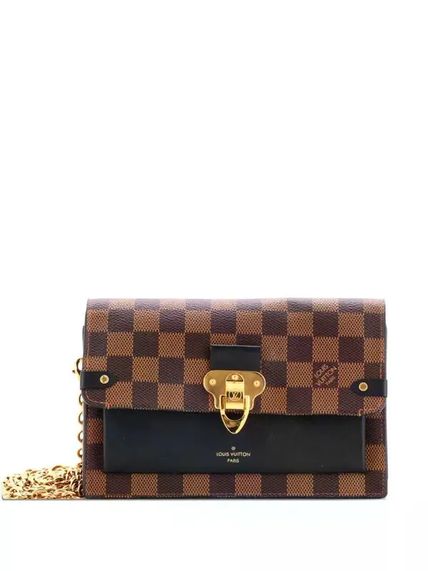 LOUIS VUITTON Vavin Chain Wallet Nm Damier Leather Crossbody Bag - Black
