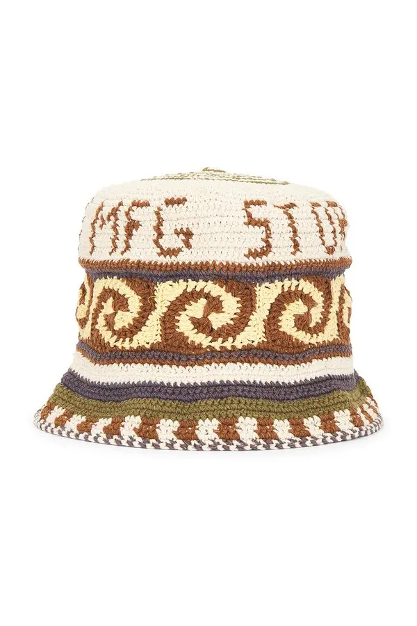 STORY MFG. Hand Crochet Brew Bucket Hat - Olive Spiral