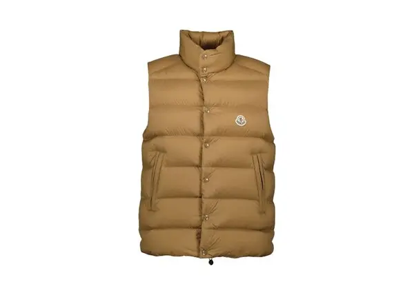 Moncler Tibb Zip-up Padded Vest - Beige