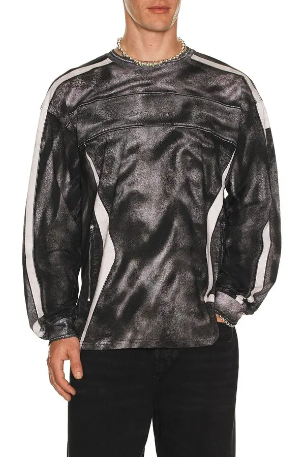 DIESEL® Long Sleeve Box Tee In Black,white
