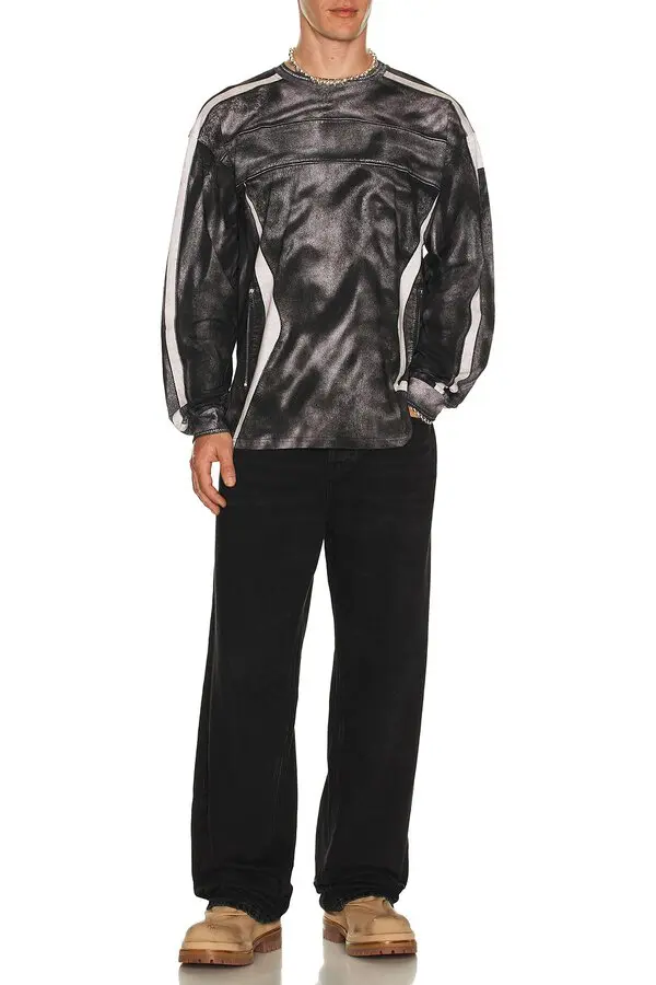 DIESEL® Long Sleeve Box Tee In Black,white