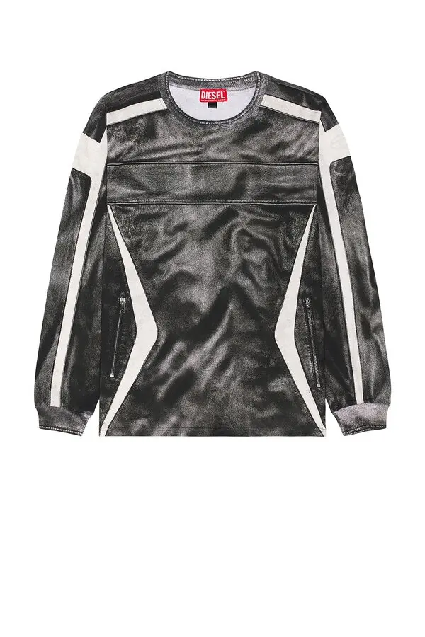 DIESEL® Long Sleeve Box Tee In Black,white