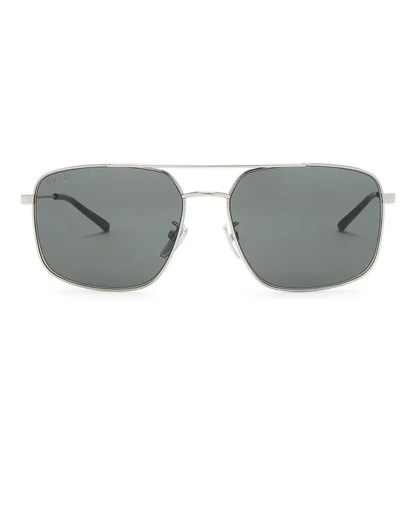 Gucci Web Stripe Rectangular Sunglasses