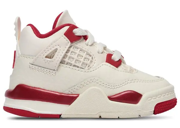 JORDAN 4 Retro Valentine's Day Sneakers - Pale Ivory/sierra Red