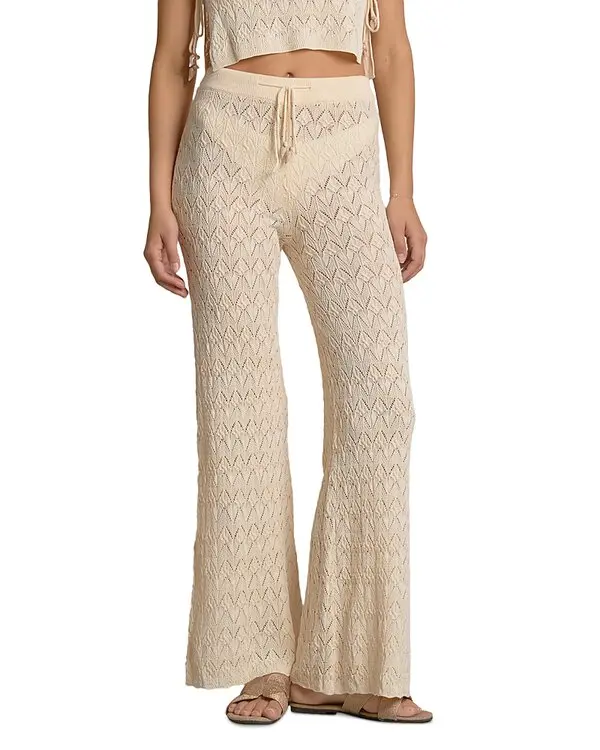 Elan Pointelle Knit Swim Cover-up Pants - Natural