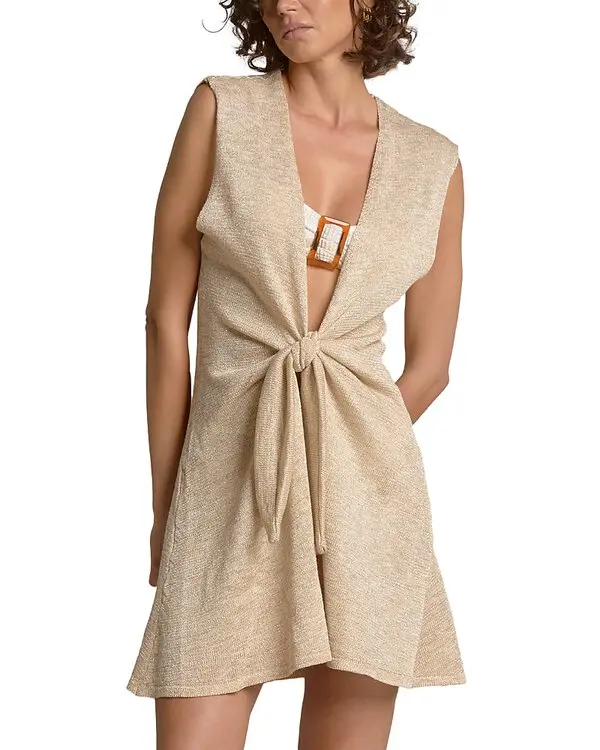 Elan Tie Front Cover-up - Beige