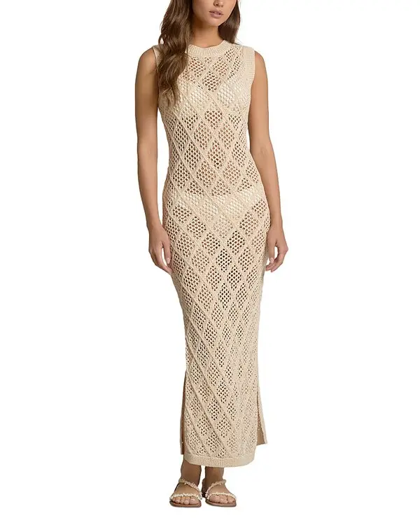 Elan Crochet Maxi Dress Swim Cover-up - Natural