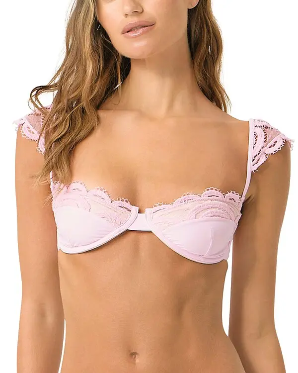 PQ Gia Lace Underwire Bikini Top - Rose