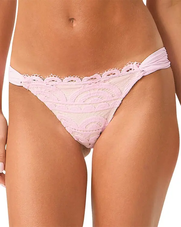 PQ Lace Fanned Bikini Bottom - Rose