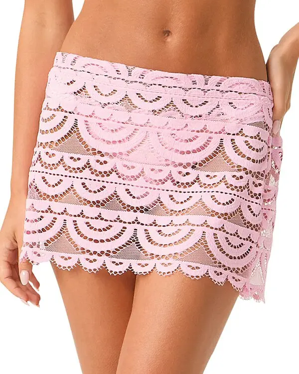 PQ SWIM Maycee Lace Cover Up Skirt - Rose