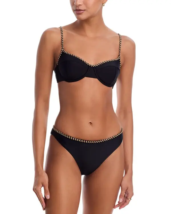 Ramy Brook Braided Mona Bikini Bottom - Black
