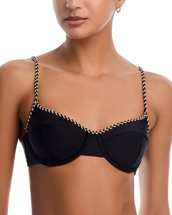 Ramy Brook Braided Mona Bikini Top - Black