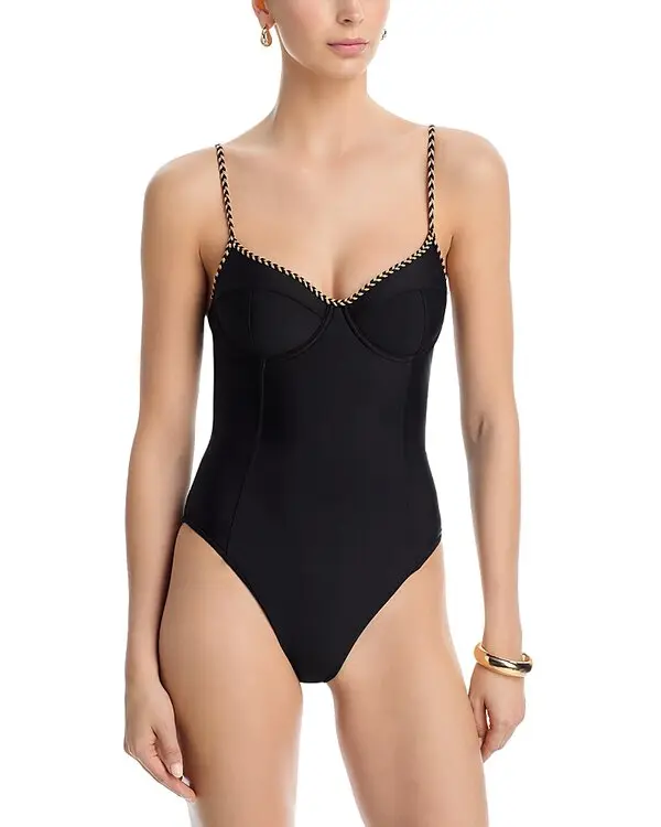 Ramy Brook Jayda Braided One Piece Swimsuit - Black