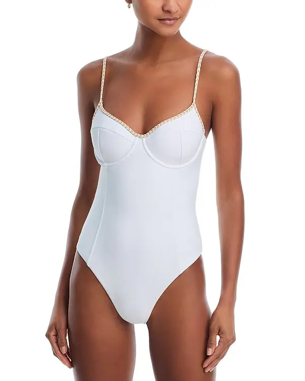 Ramy Brook Jayda Braided One Piece Swimsuit - White