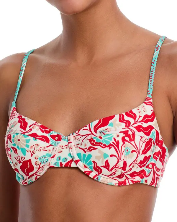 Ramy Brook Printed Mona Bikini Top - Flame Combo