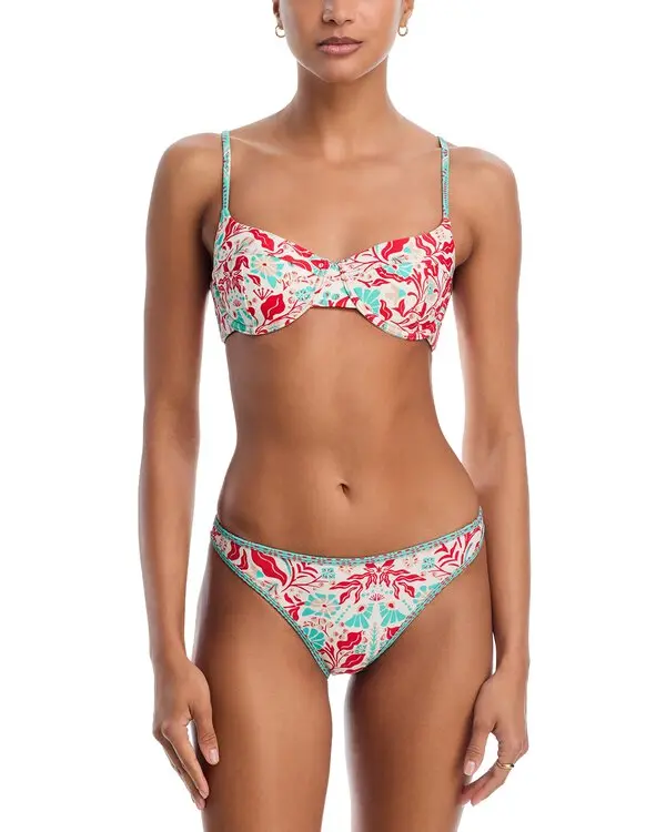 Ramy Brook Printed Mona Bikini Top - Flame Combo