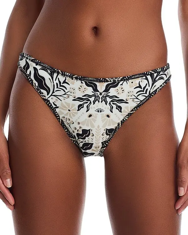 Ramy Brook Isla Printed Bikini Bottom - Black Combo