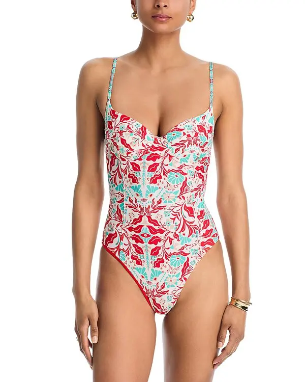 Ramy Brook Jayda Printed One Piece Swimsuit - Flame Combo