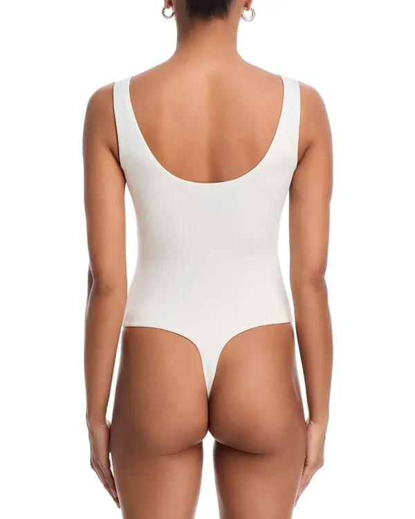 Aqua Power Rib Jersey Bodysuit - White