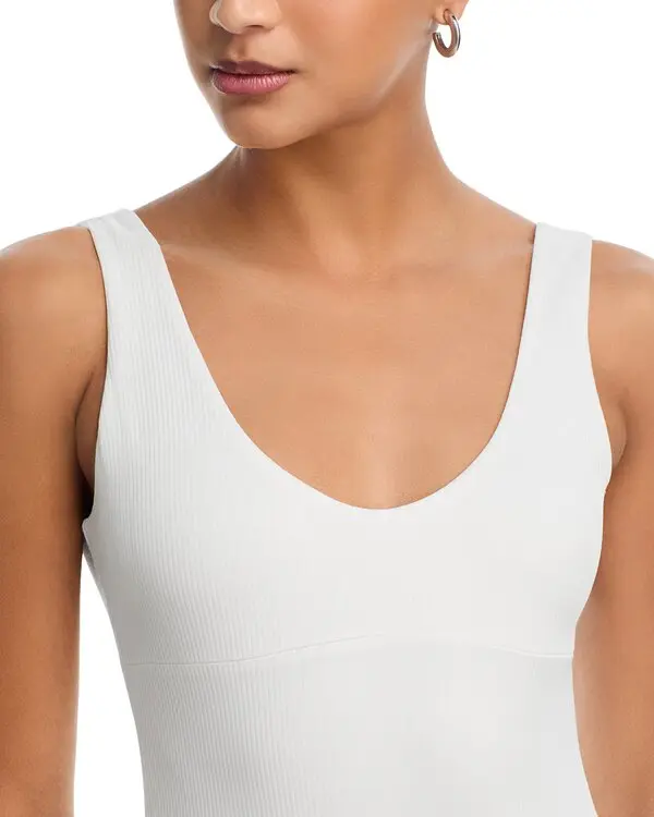 Aqua Power Rib Jersey Bodysuit - White