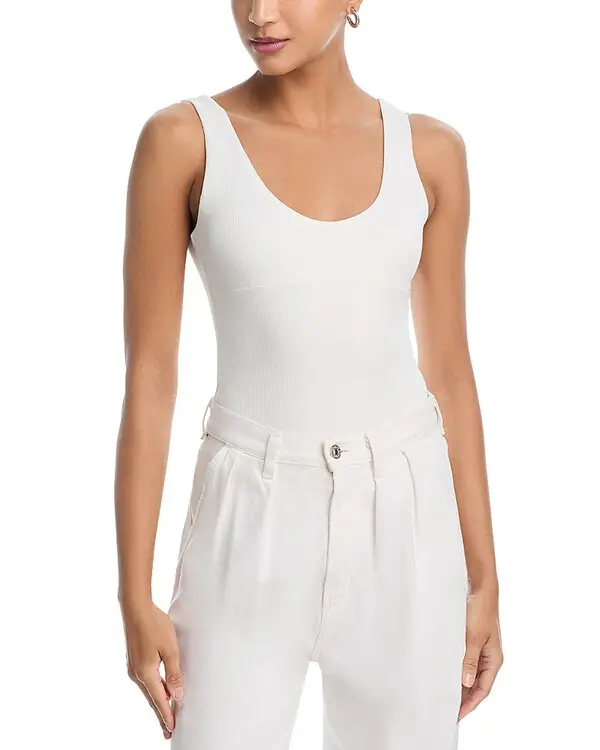 Aqua Power Rib Jersey Bodysuit - White