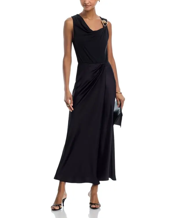 Aqua Jersey Hardware Sleeveless Top - Black