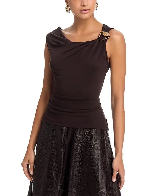 Aqua Jersey Hardware Sleeveless Top