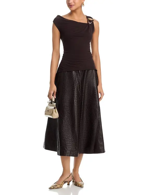 Aqua Jersey Hardware Sleeveless Top
