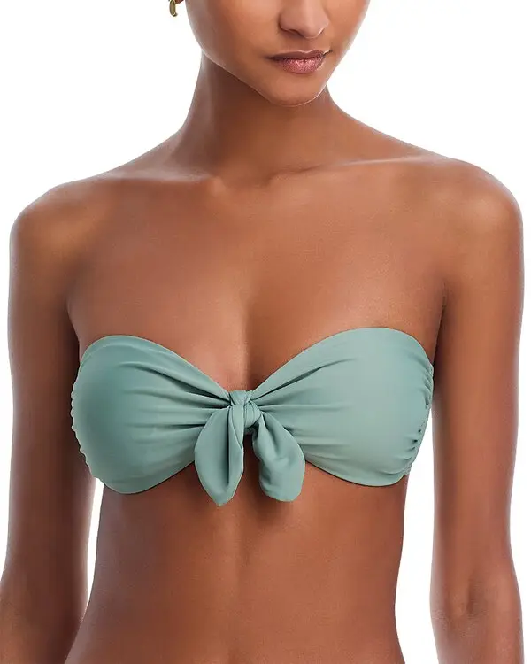 Paige Libby Tie Front Bandeau Bikini Top - Surf