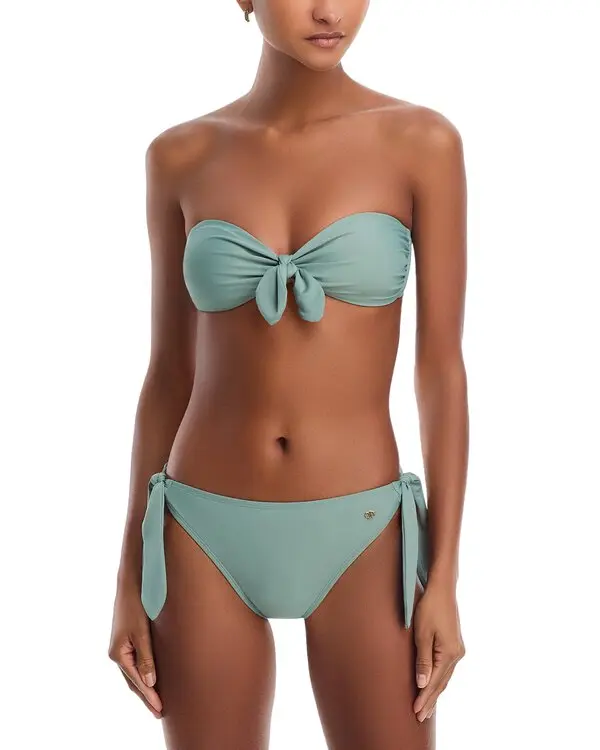 Paige Libby Tie Front Bandeau Bikini Top - Surf