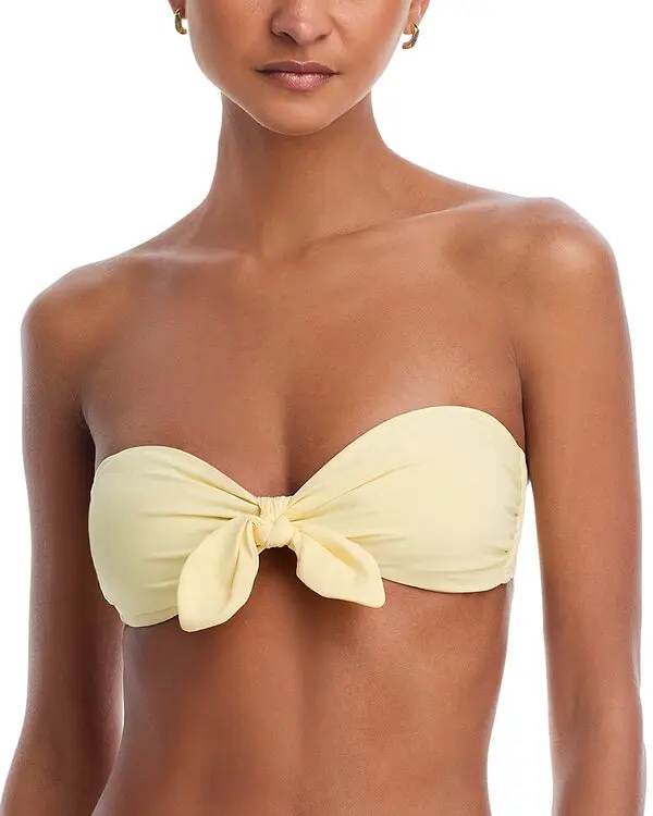 Paige Libby Tie Front Bandeau Bikini Top - Sun Yellow