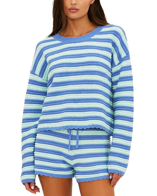 Beach Riot Striped Beach Sweater - Sapphire Sea Stripe