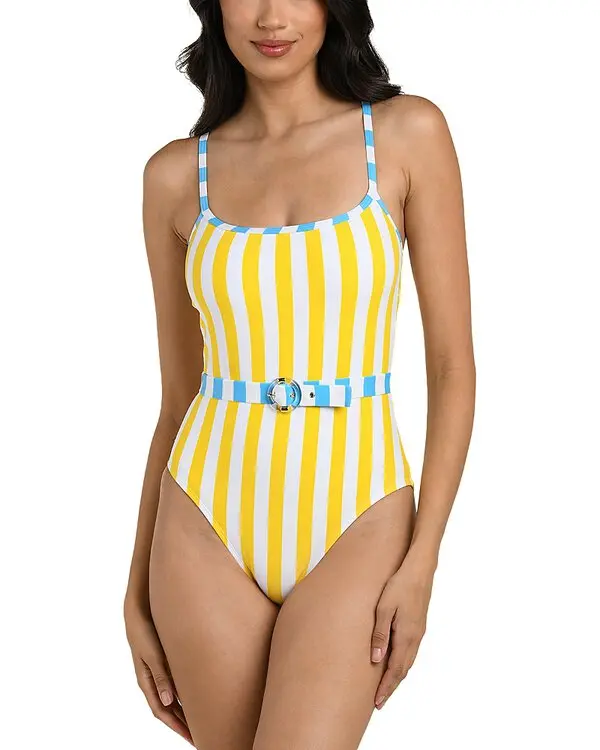 La Blanca Coastal Belted One-piece Swimsuit - Soleil