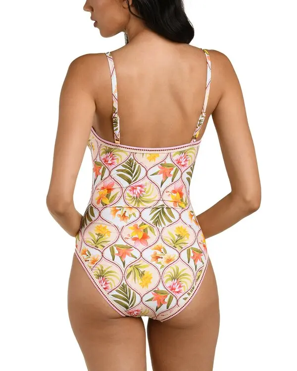 La Blanca Palm Twist Ring One-piece Swimsuit