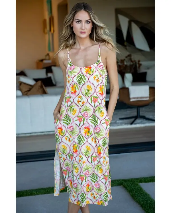 La Blanca Palm Raffia Ring Dress - Multi