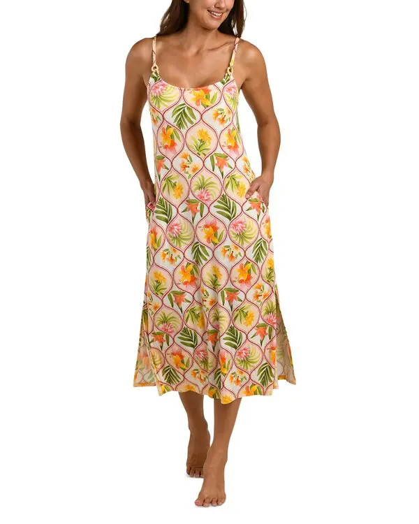 La Blanca Palm Raffia Ring Dress - Multi