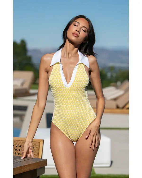La Blanca Collared One Piece Swimsuit