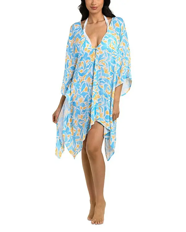La Blanca Handkerchief Hem Caftan - Sky