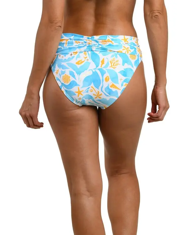 La Blanca Trinket Shirred Hipster Bikini Bottoms - Sky
