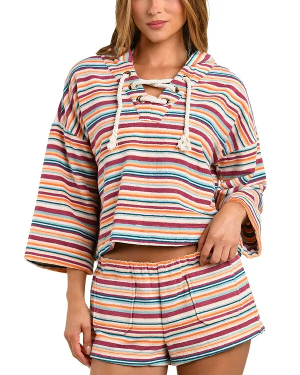 L'Agence Amiya Stripe Cover-up Shorts