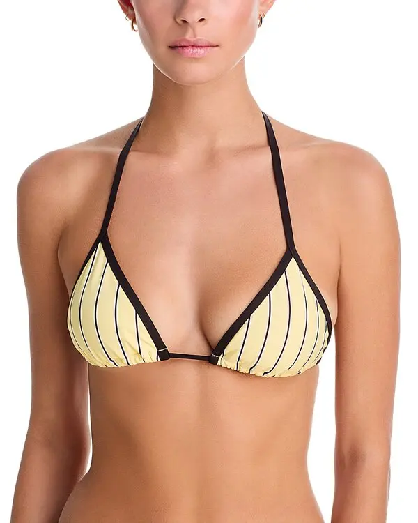 Staud Lido Triangle Bikini Top - Monday Stripe