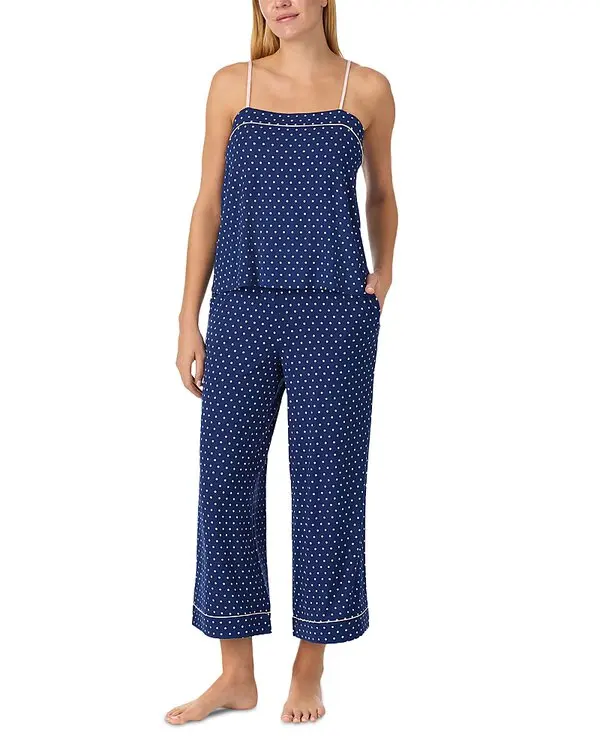 Kate Spade New York Jersey Cami Cropped Pajama Set - Navy Dot