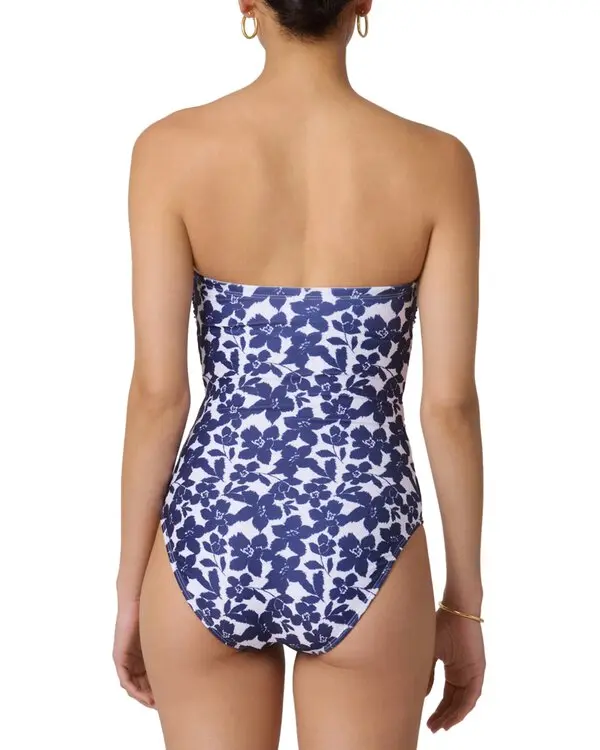 Shoshanna Tie Belt Strapless One Piece Swimsuit