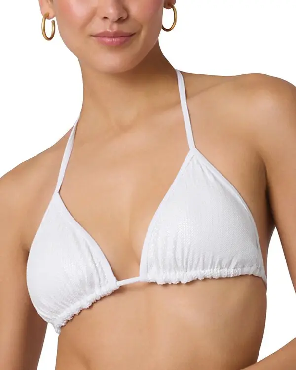 Shoshanna Sequin Triangle Bikini Top - Optic