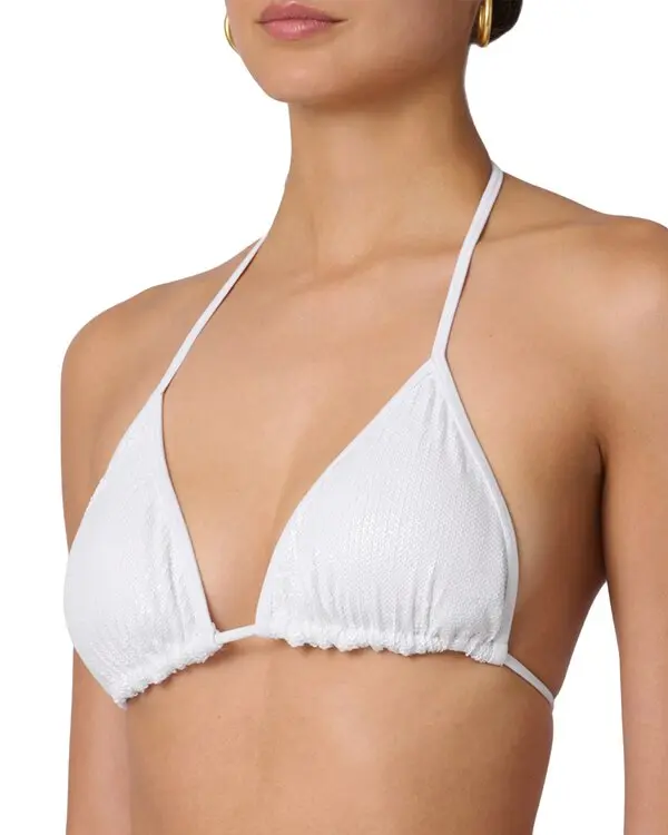 Shoshanna Sequin Triangle Bikini Top - Optic